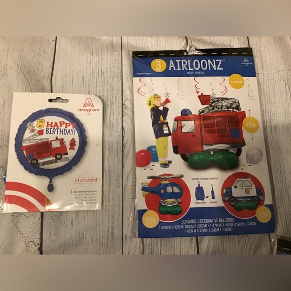 Party Supplies | 3airloonz Fire Truck Helicopter Police Car Floor ...